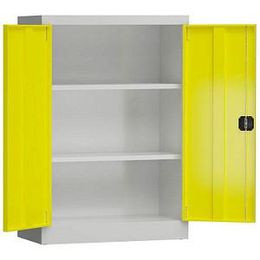 Classix Stahlschrank X-530326 zinkgelb, lichtgrau 92,0 x 42,0 x 120,0 cm, aufgebaut