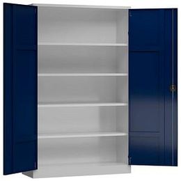 Classix Stahlschrank X-530371 enzianblau, lichtgrau 120,0 x 42,0 x 194,5 cm, aufgebaut