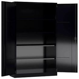 Classix Stahlschrank X-530379 tiefschwarz 120,0 x 42,0 x 194,5 cm, aufgebaut