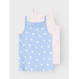 name it Unterhemd NKFSTRAP TOP 2P SERENITY HEART NOOS (Packung, 2-St), blau