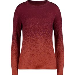 Damen Jacquardpullover aus Jacquard-Strick dunkelrot-gemustert, Gr&ouml;&szlig;e 38