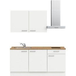 nobilia® elements Küchenzeile "elements basic", vormontiert, Ausrichtung wählbar, Breite 180 cm, ohne E-Geräte, weiß