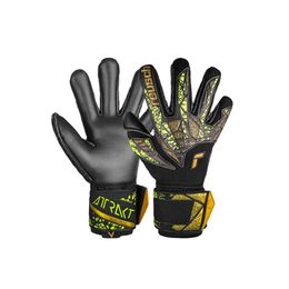 Reusch Torwarthandschuhe Attrakt Duo Finger Support mit Evolution Negative Cut, goldfarben|schwarz