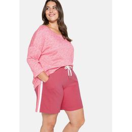 sheego Shorts Große Größen mit Kontrastdetails, aus Interlock, rosa
