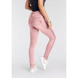 Arizona Skinny-fit-Jeans Ultra Stretch High Waist mit seitlichem Streifen, rosa