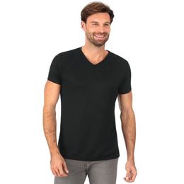 TRIGEMA T-Shirt TRIGEMA V-Shirt aus 100% Lyocell, schwarz