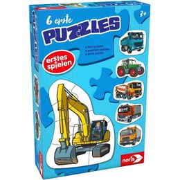 Noris Puzzle 6 erste Puzzles - Fahrzeuge, 20 Puzzleteile, bunt