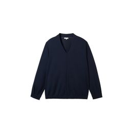 Tom Tailor Damen Plus - Scuba Sweatshirt, blau, Uni, Gr. 50