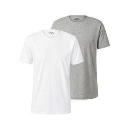 Tchibo 2 T-Shirts mit Rundhalsausschnitt - Weiss/Meliert - Gr.: M