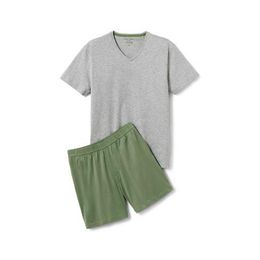 Tchibo Shorty-Pyjama - Olivgrün/Meliert - Gr.: M
