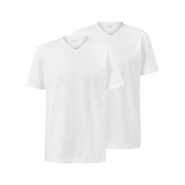Tchibo 2 T-Shirts mit V-Ausschnitt - Weiss - Gr.: S
