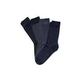 Tchibo 4 Paar Socken - Dunkelblau/Gestreift - Gr.: 41-43