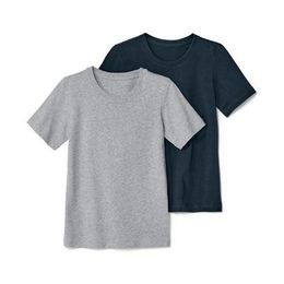 Tchibo 2 Kinder-T-Shirts - Dunkelblau/Meliert - Kinder - Gr.: 134/140