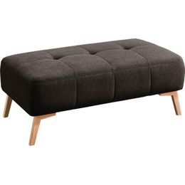 exxpo - sofa fashion Hocker, im skandinavischen Design mit Steppung und Holzfüßen, braun