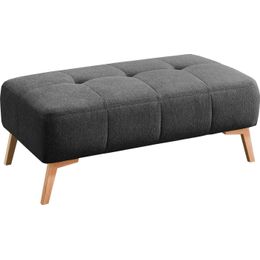 exxpo - sofa fashion Hocker, im skandinavischen Design mit Steppung und Holzfüßen, grau