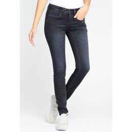 Gang Skinny-fit-Jeans 94NELE mit gekreuzten Gürtelschlaufen vorne am Bund, blau