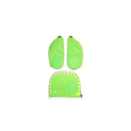 Ergobag Schulranzen Fluo LED Zip-Set Grün Sicherheits-Set (4-teilig)