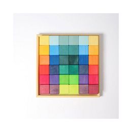 GRIMM´S Spiel und Holz Design Spielbausteine Regenbogen Mosaik 36 bunte Holzbausteine im Holzrahmen