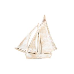 Logbuch-Verlag Dekofigur Segelschiff Figur aus Holz weiß beige gekalkt (1 St)