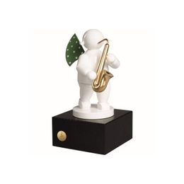 Wendt & Kühn Wendt & Kühn Weihnachtsfigur Klangfarbe Weiß Engel mit Saxophon auf Kleinem Sockel 650/200/54