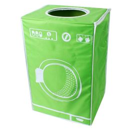 Wäschesortierer 50 l textiler Wäschekorb Wäschebox im modernen Design in grün