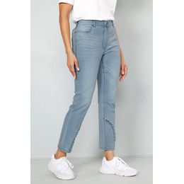 MIAMODA Regular-fit-Jeans 7/8-Jeans Slim Fit Saum mit Glitzersteinchen