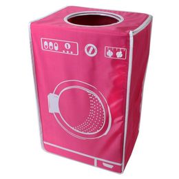 Wäschesortierer 50 l textiler Wäschekorb Wäschebox im modernen Design in Pink