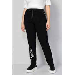 MIAMODA Lederimitathose Joggpants Bein-Print Elastikbund