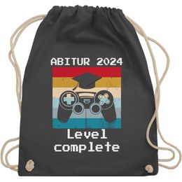 Shirtracer Turnbeutel Abitur 2024 Level Complete Vintage