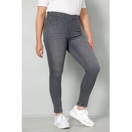 MIAMODA Lederimitathose PushUp-Jeggings Elastikbund