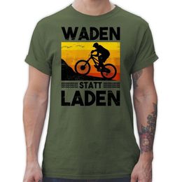 Shirtracer T-Shirt Waden statt Laden Vintage Fahrrad Bekleidung Radsport