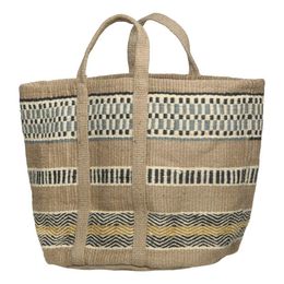 Chic Antique Jute Korbtasche mit Henkel, opal