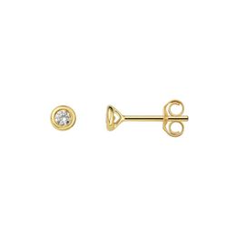 ONE ELEMENT Paar Ohrstecker, Damen Gold Schmuck Zarge, goldfarben