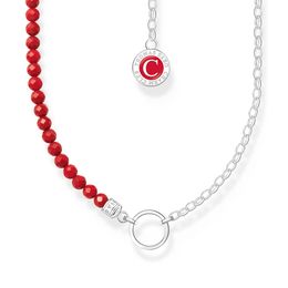 Thomas Sabo Member Charm-Kette rote Beads und Gliederelemente Silber