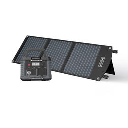 BALDERIA Power Set PS500-60: Solar-Generator, Kraftwerk, Tragbare Powerstation 400Wh + Solarpanel 60