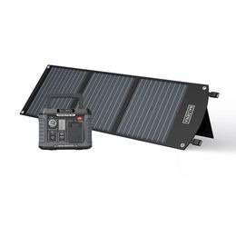 BALDERIA Power Set PS300-60: Solar-Generator, Kraftwerk, Tragbare Powerstation 231Wh mit Solarpanel