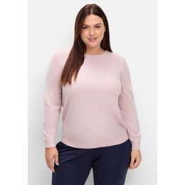 sheego Große Größen: Pullover mit gerippten Abschlüssen, rosé, Gr.52