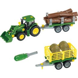 Theo klein John Deere Traktor mit Holz und Heuwagen