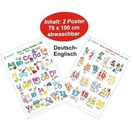 Das bunte Kinder-ABC + Meine tierischen Zahlen von 1-20 Deutsch/Englisch, 2 Teile