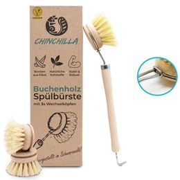 Chinchilla Spülbürste mit 3 Ersatzköpfen