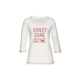 Lascana Schlafshirt Damen Gr&ouml;&szlig;e M hellrot / wei&szlig;