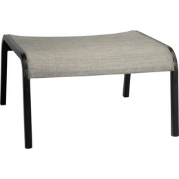 Stern Laris Lounge-Hocker Aluminium schwarz matt/Bezug Textilen Leinen grau Schwarz Matt/Grau Aluminium/Textilen Leinen