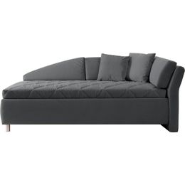 ADA Trendline Schlafsofa, Bettkasten, Zierkissen-Set aus: 2 Stk. 40x40cm, 1 Stk. 30x30cm, grau