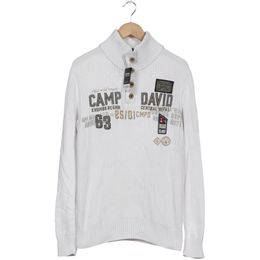 CAMP DAVID Herren Pullover, weiß, Gr. 48