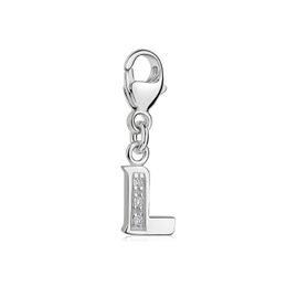 Materia Charm Buchstabe Silber Anhänger Buchstabe " L " Alphabet Zirkonia C62