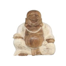 Oriental Galerie Dekofigur Figur Sitzender Happy Buddha Weiß klein 15 cm (1 St)