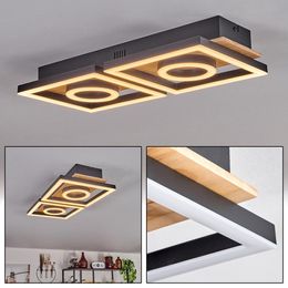 hofstein Taboneira Deckenleuchte LED Naturfarben, Schwarz, 2-flammig