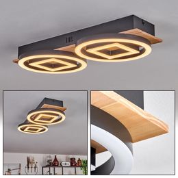 hofstein Taboneira Deckenleuchte LED Naturfarben, Schwarz, 2-flammig