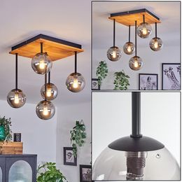 hofstein Chehalis Deckenleuchte Glas 10 cm Naturfarben, Schwarz, 5-flammig