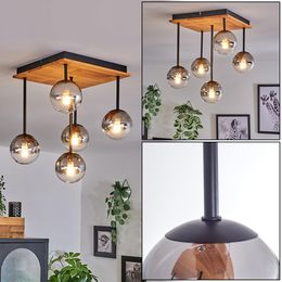 hofstein Chehalis Deckenleuchte Glas 10 cm Naturfarben, Schwarz, 5-flammig
